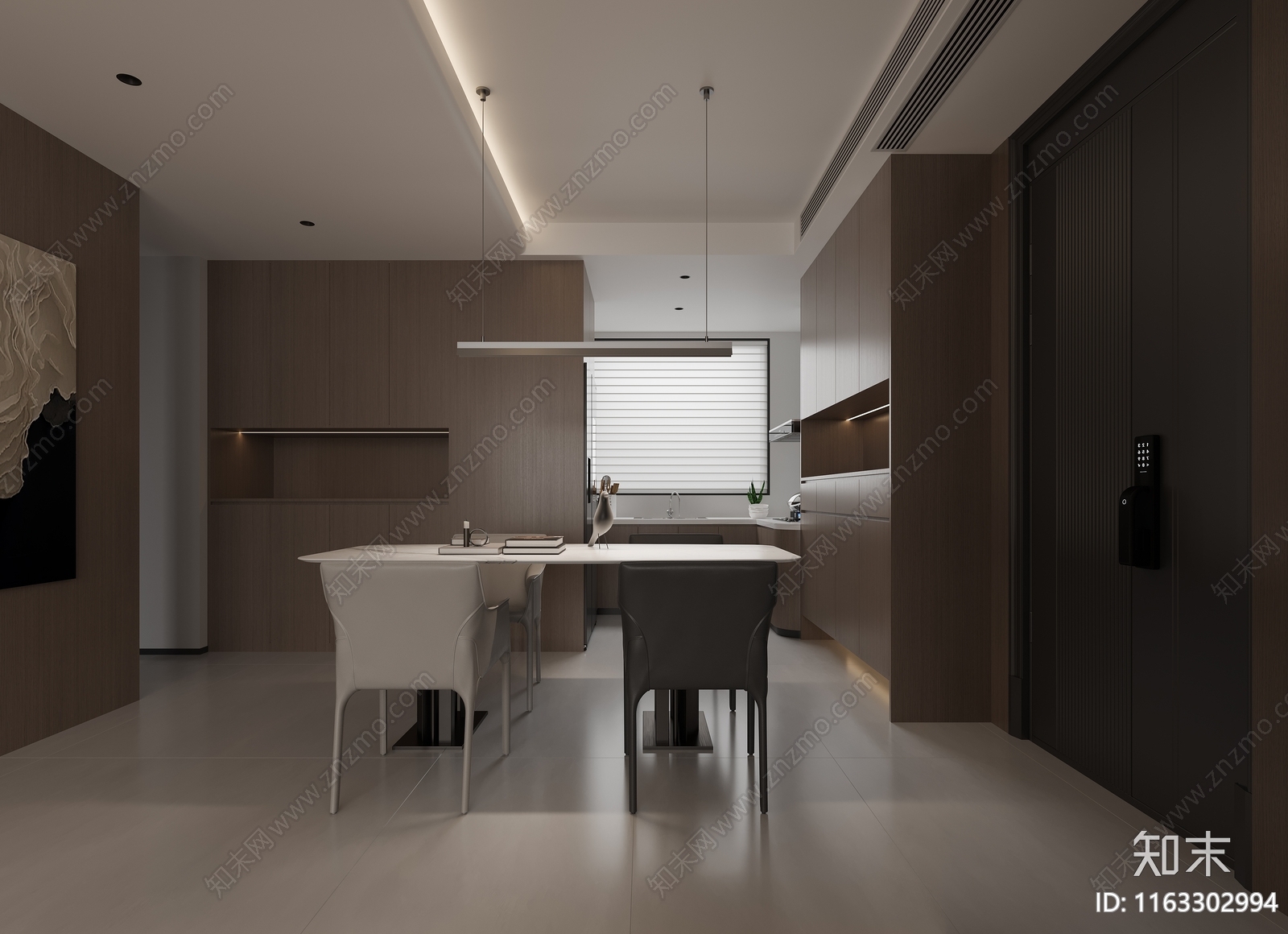 现代极简家居客厅3d模型下载【id1163302994】知末3d模型网