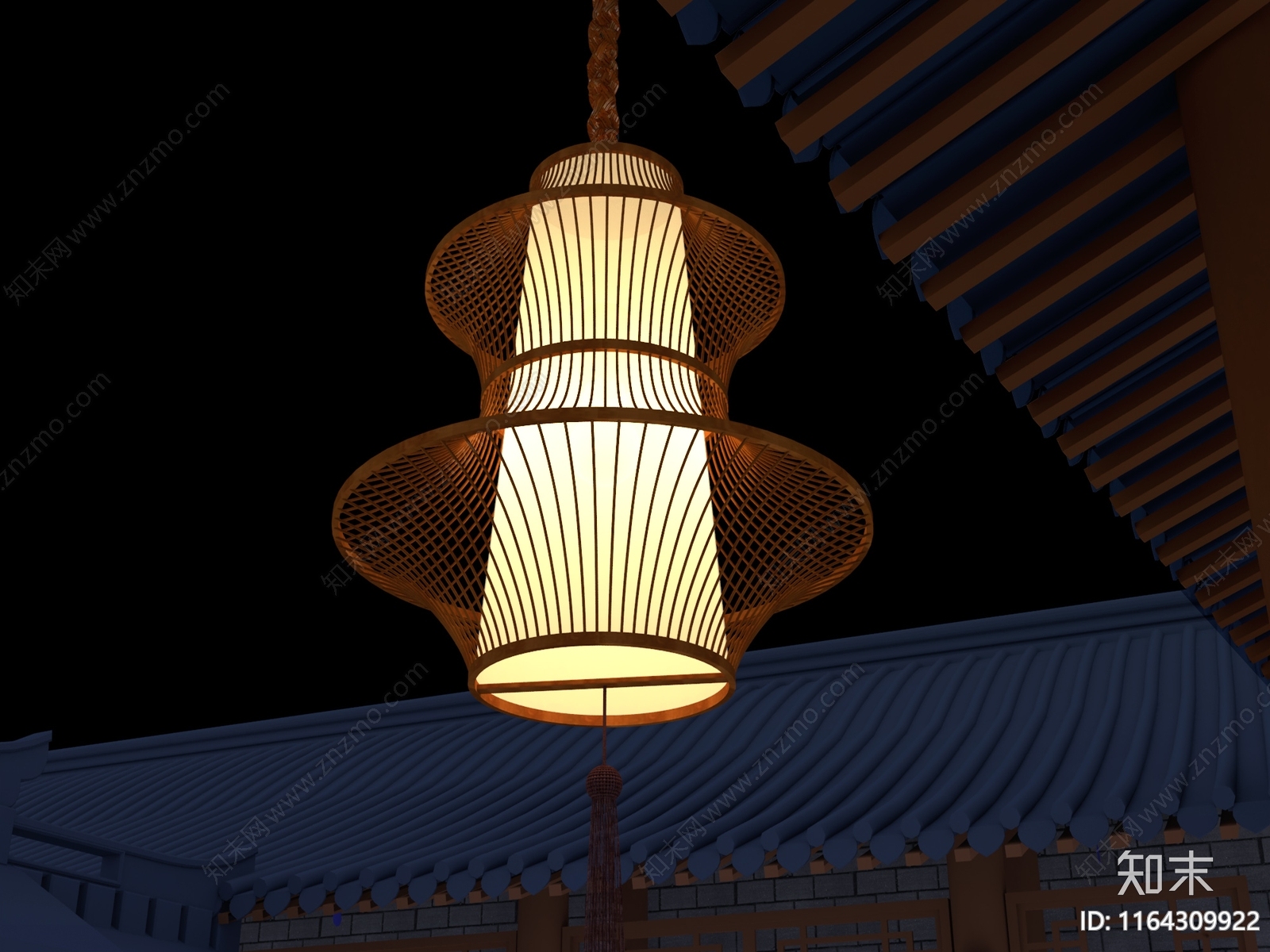 现代新中式灯笼3d模型下载【id1164309922】知末3d模型网