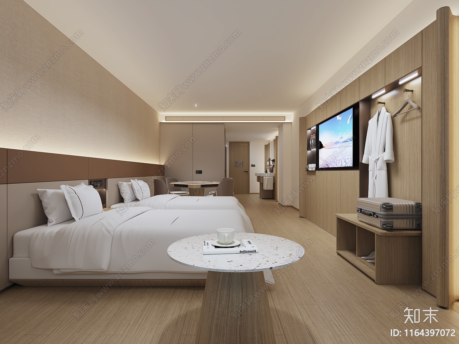现代极简酒店3d模型下载【id1164397072】知末3d模型网