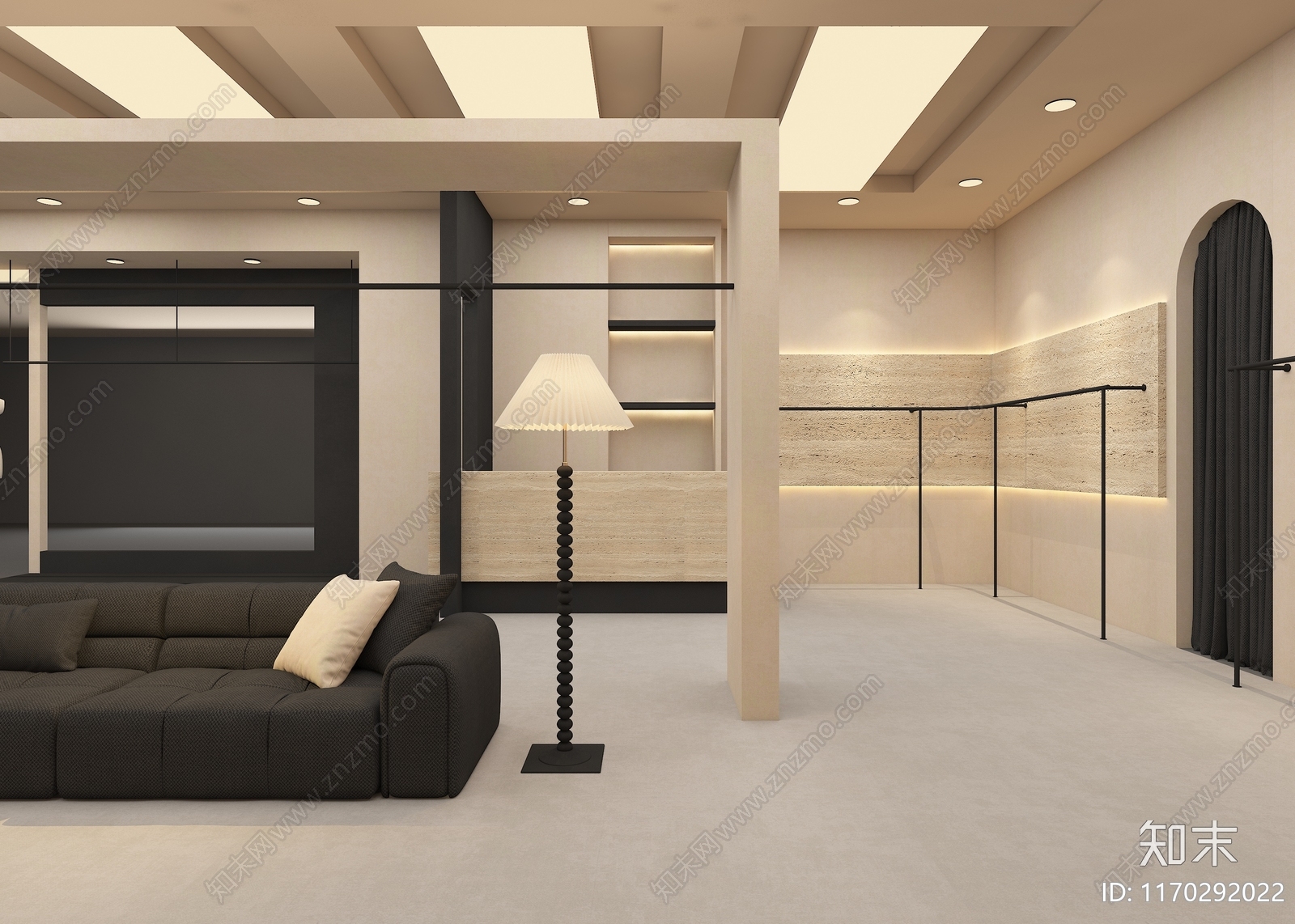 现代简约服装店3d模型下载【id1170292022】知末3d模型网