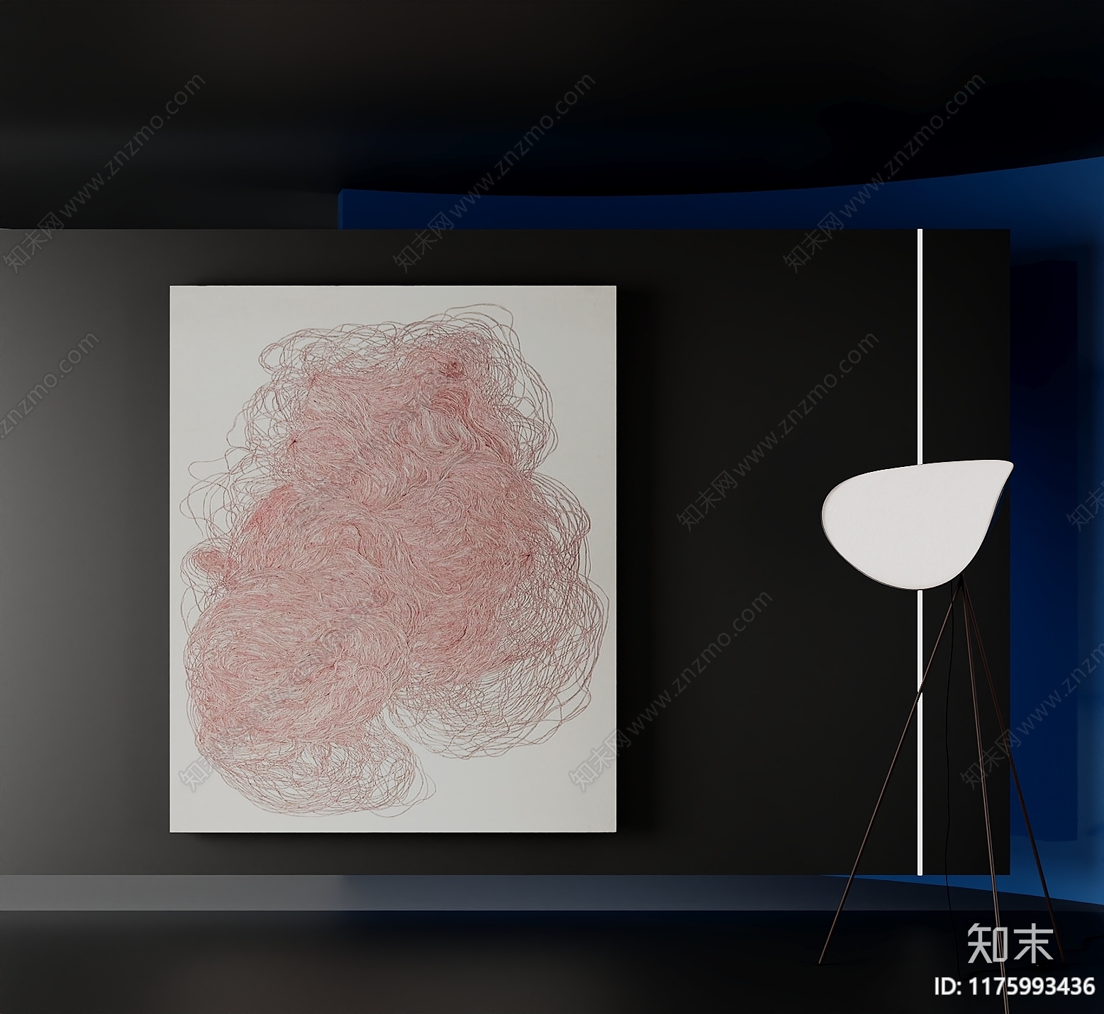 现代极简挂画3d模型下载【id1175993436】知末3d模型网