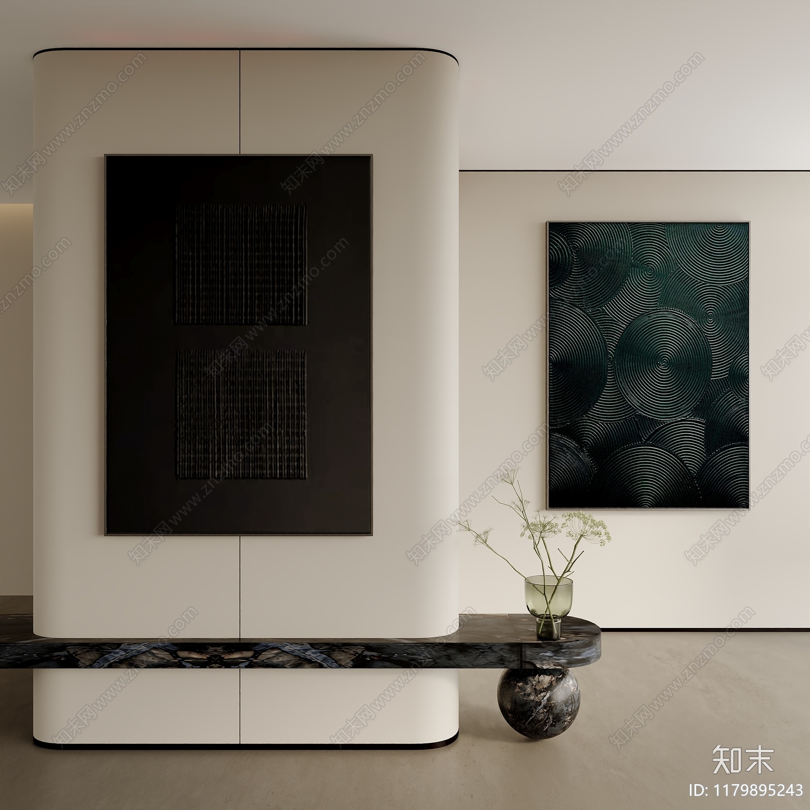 现代极简挂画3d模型下载【id1179895243】知末3d模型网