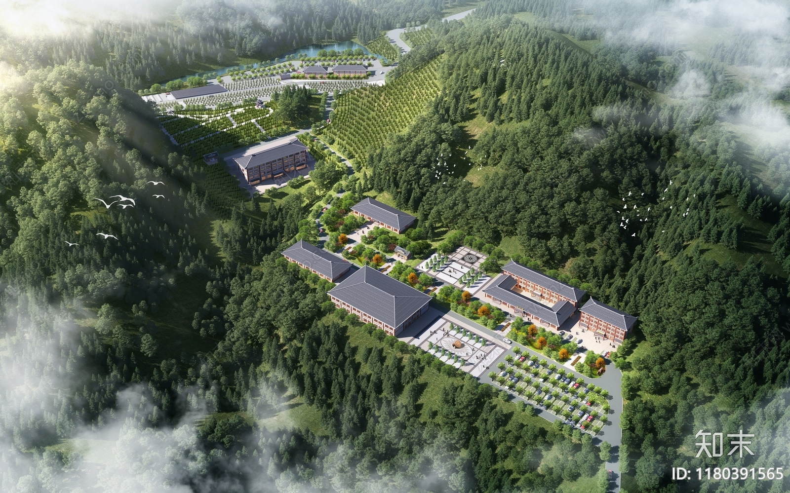 新中式中式其他商业建筑3d模型下载【id1180391565】知末3d模型网