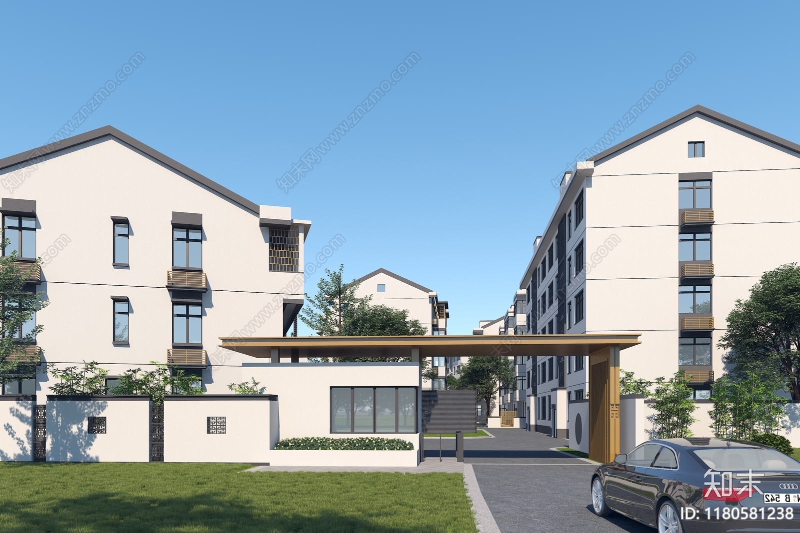 新中式现代其他住宅外观3d模型下载【id1180581238】知末3d模型网