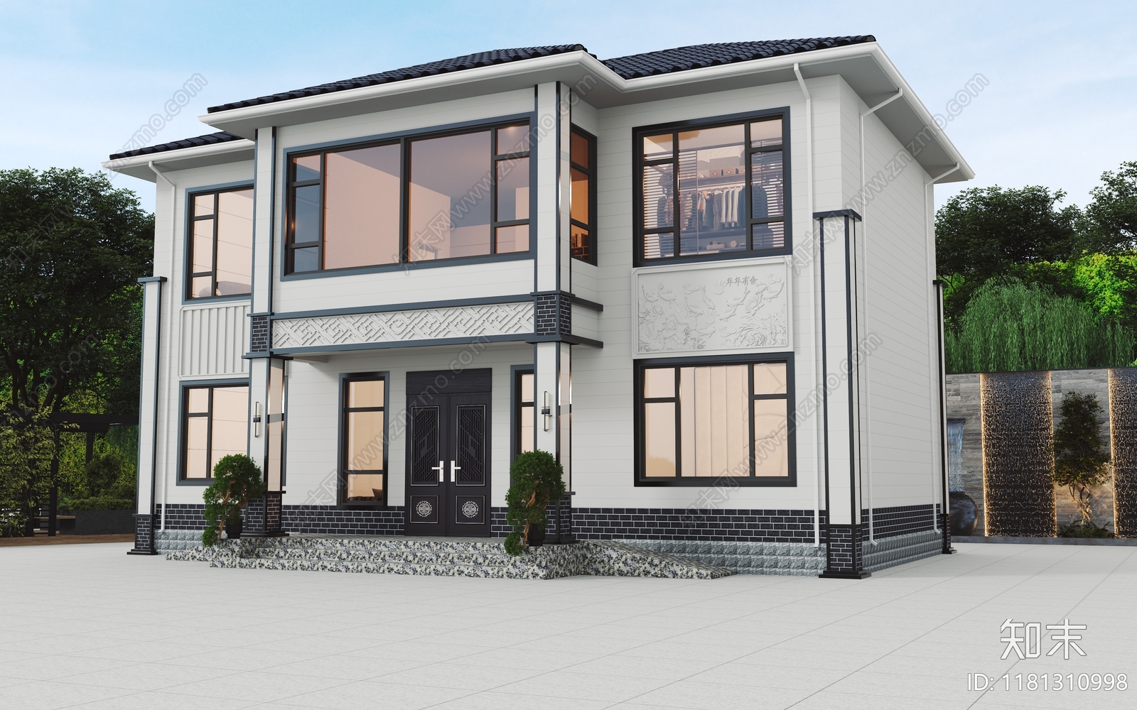 新中式现代其他建筑外观3d模型下载【id1181310998】知末3d模型网