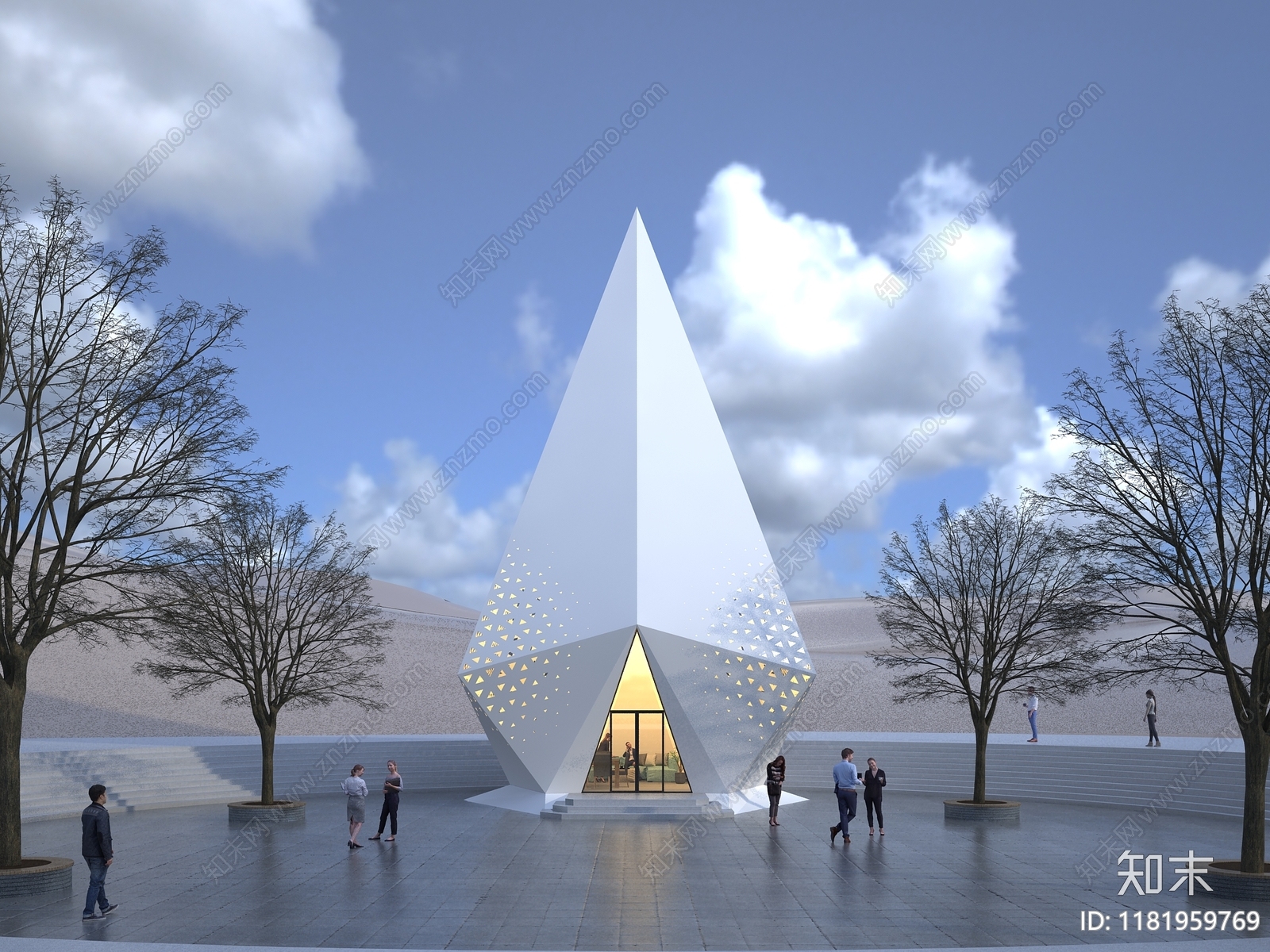 现代极简艺术风格建筑3d模型下载【id1181959769】知末3d模型网
