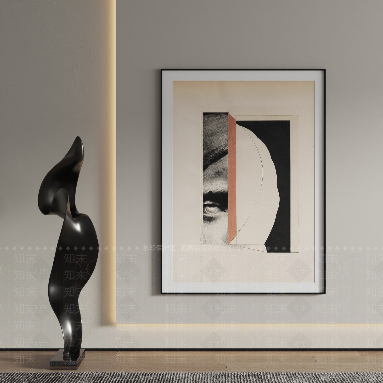 现代挂画3D模型下载【ID:1183714130】_知末3d模型网