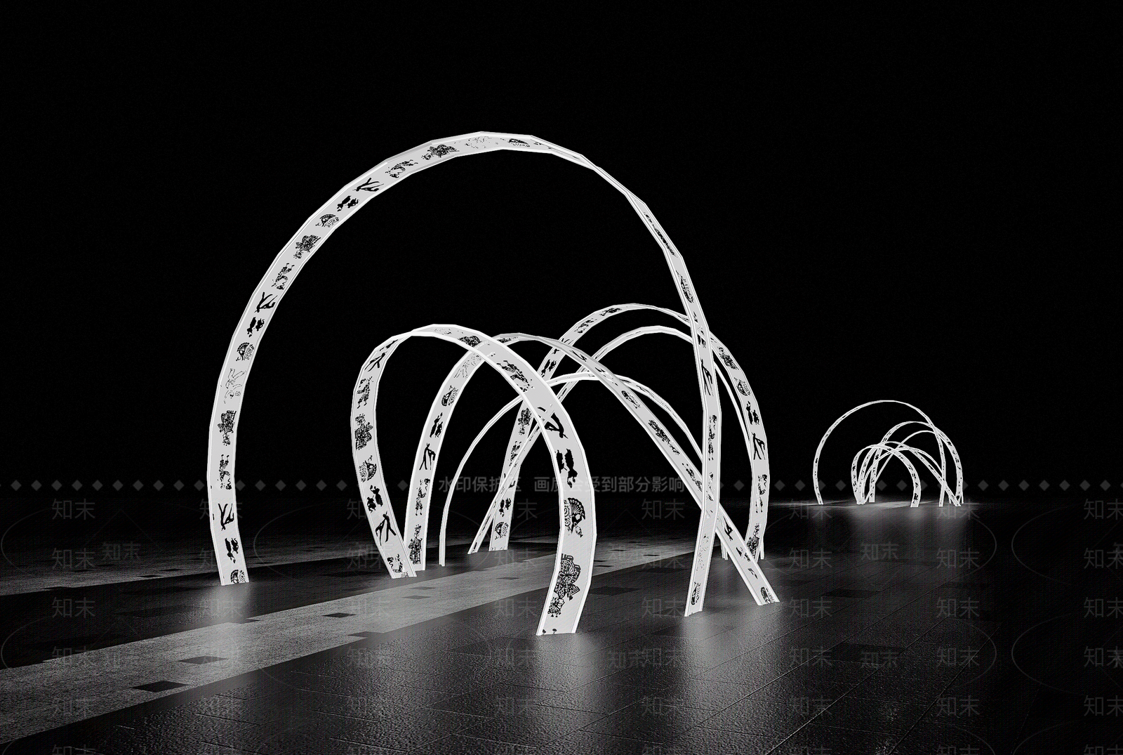 现代艺术装置SU模型下载【ID:1184174979】_知末su模型网