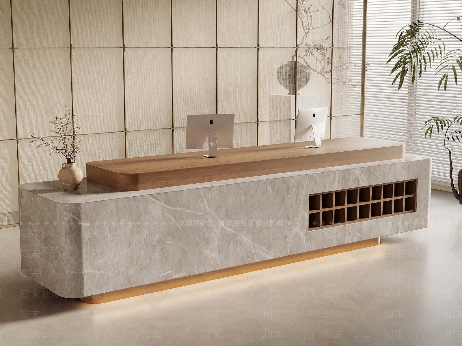 新中式前台SU模型下载【ID:1186119573】_知末su模型网