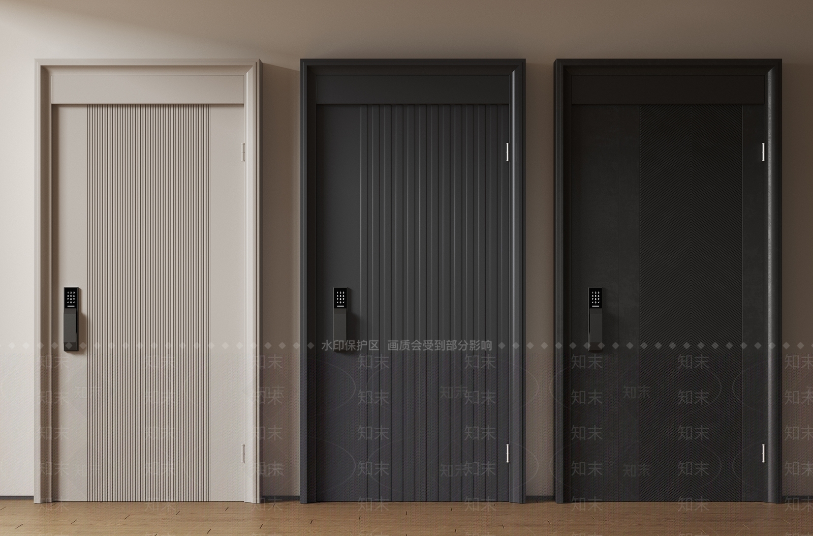 现代极简单开门SU模型下载【ID:1186985251】_知末su模型网