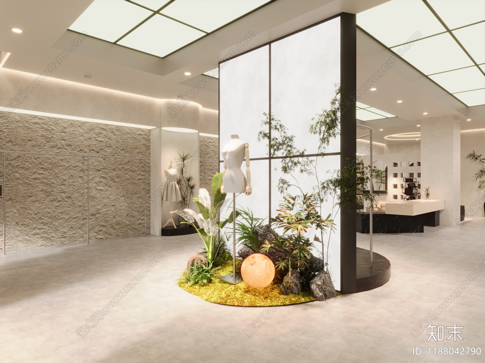 现代极简服装店3d模型下载【id1188042790】知末3d模型网