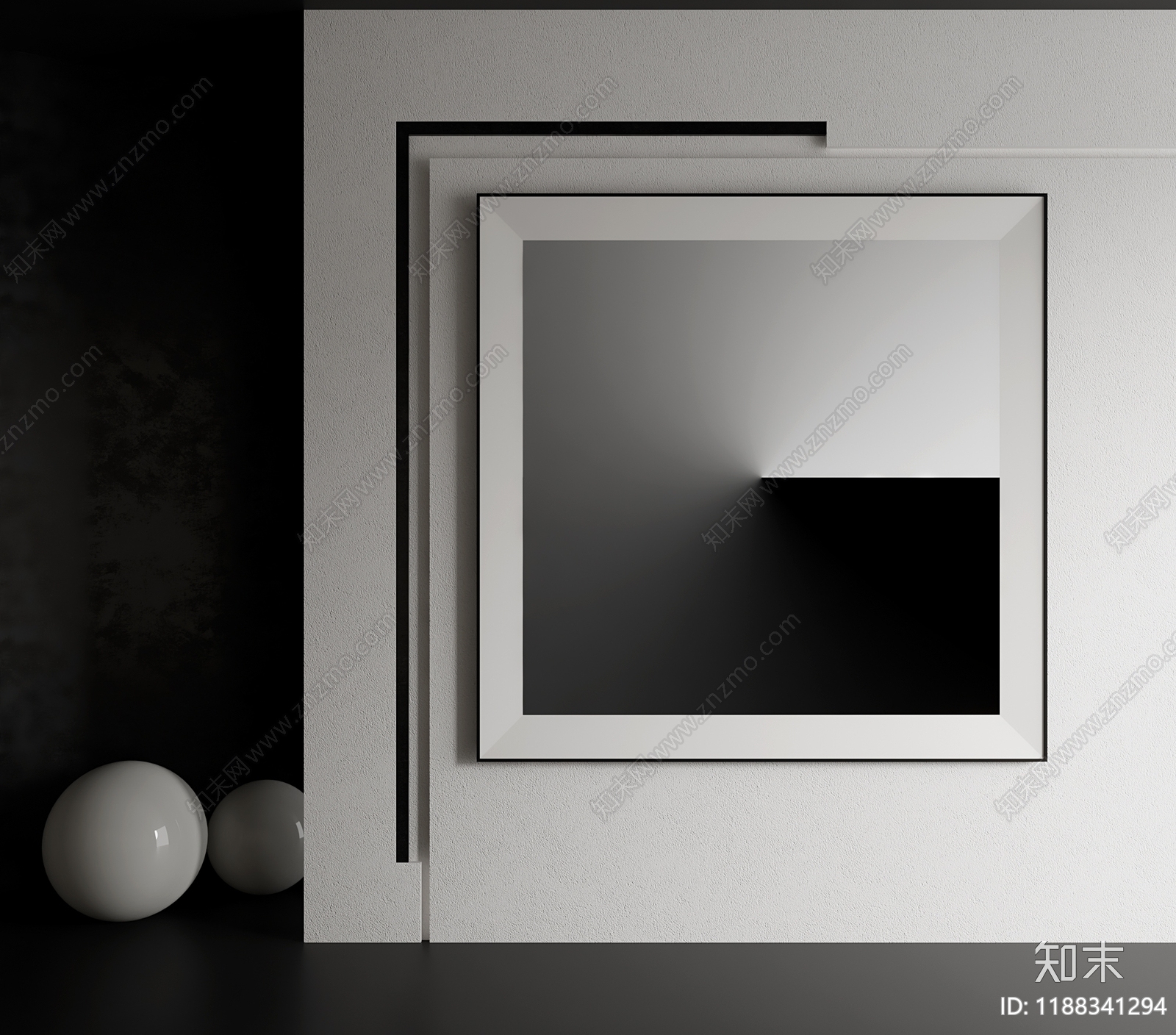 极简抽象挂画3d模型下载【id1188341294】知末3d模型网