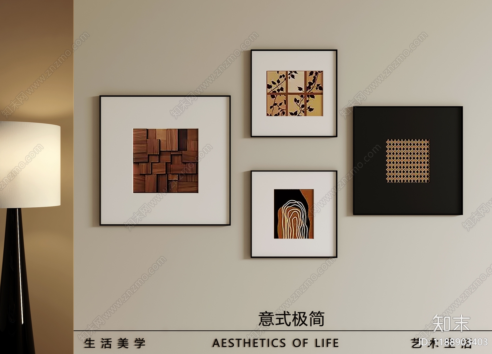 意式极简组合画3d模型下载【id1188903403】知末3d模型网