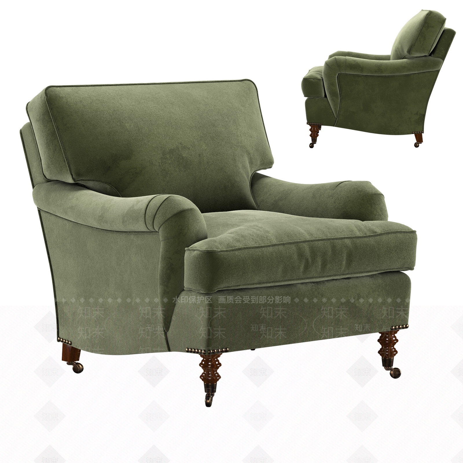 美式简约休闲椅3D模型下载【ID:1189890577】_知末3d模型网