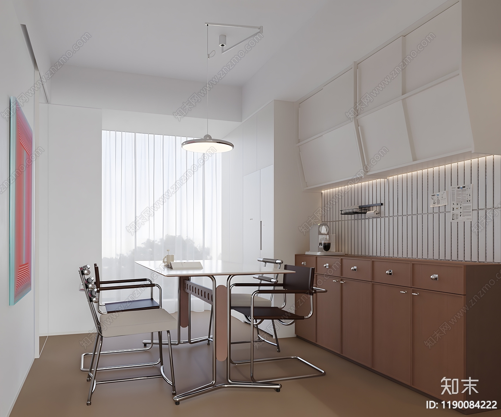 现代极简家居餐厅3d模型下载【id1190084222】知末3d模型网