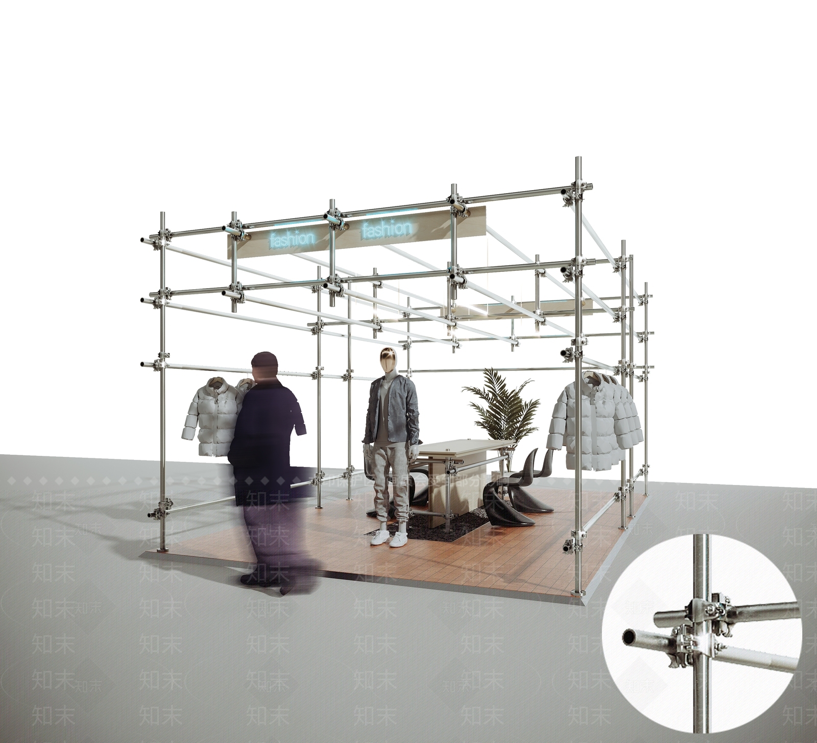 极简工业商业展厅SU模型下载【ID:1192477456】_知末su模型网
