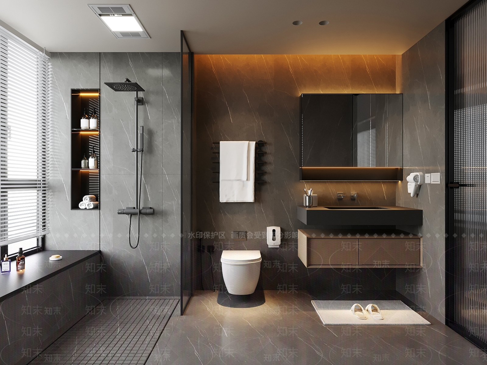 现代意式卫生间SU模型下载【ID:1192851462】_知末su模型网