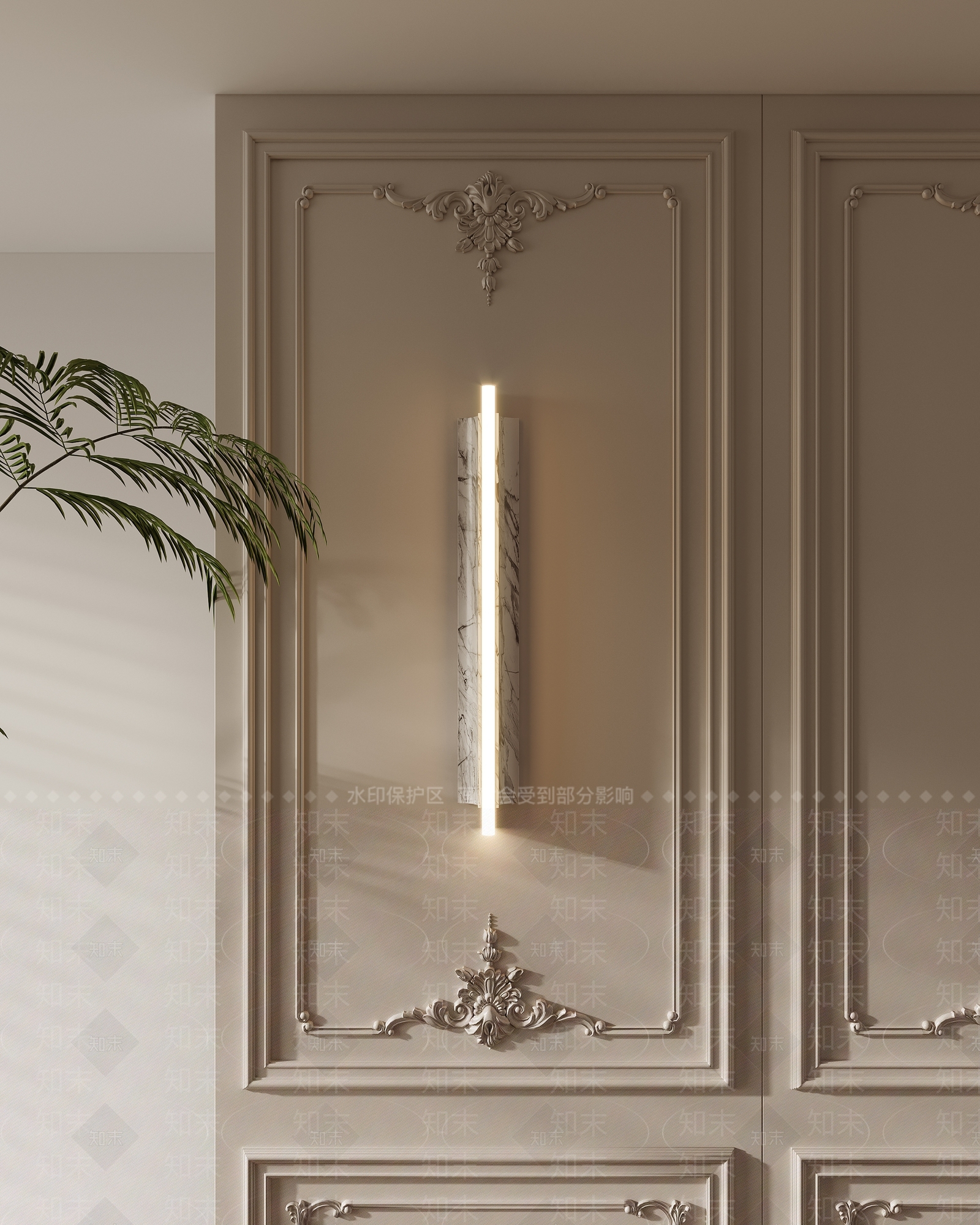 法式轻奢户外壁灯SU模型下载【ID:1193912100】_知末su模型网