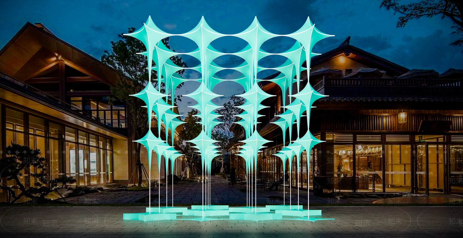 现代艺术装置SU模型下载【ID:1194517982】_知末su模型网