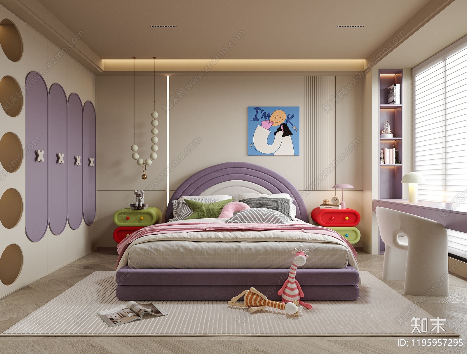 现代女孩房3d模型下载【id1195957295】知末3d模型网