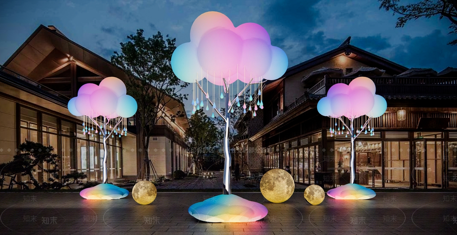 现代艺术装置SU模型下载【ID:1197632178】_知末su模型网