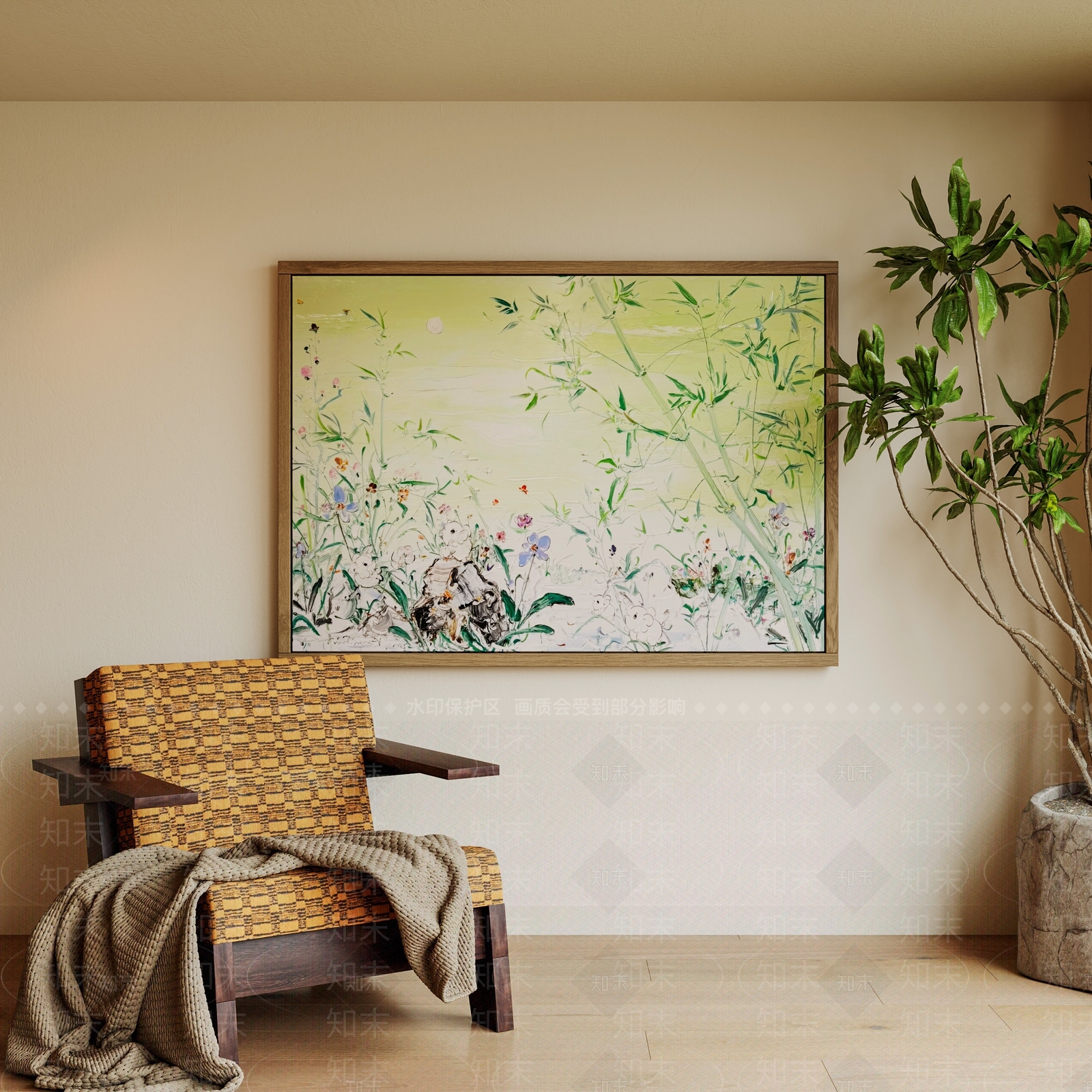 现代中古挂画3D模型下载【ID:1199180325】_知末3d模型网