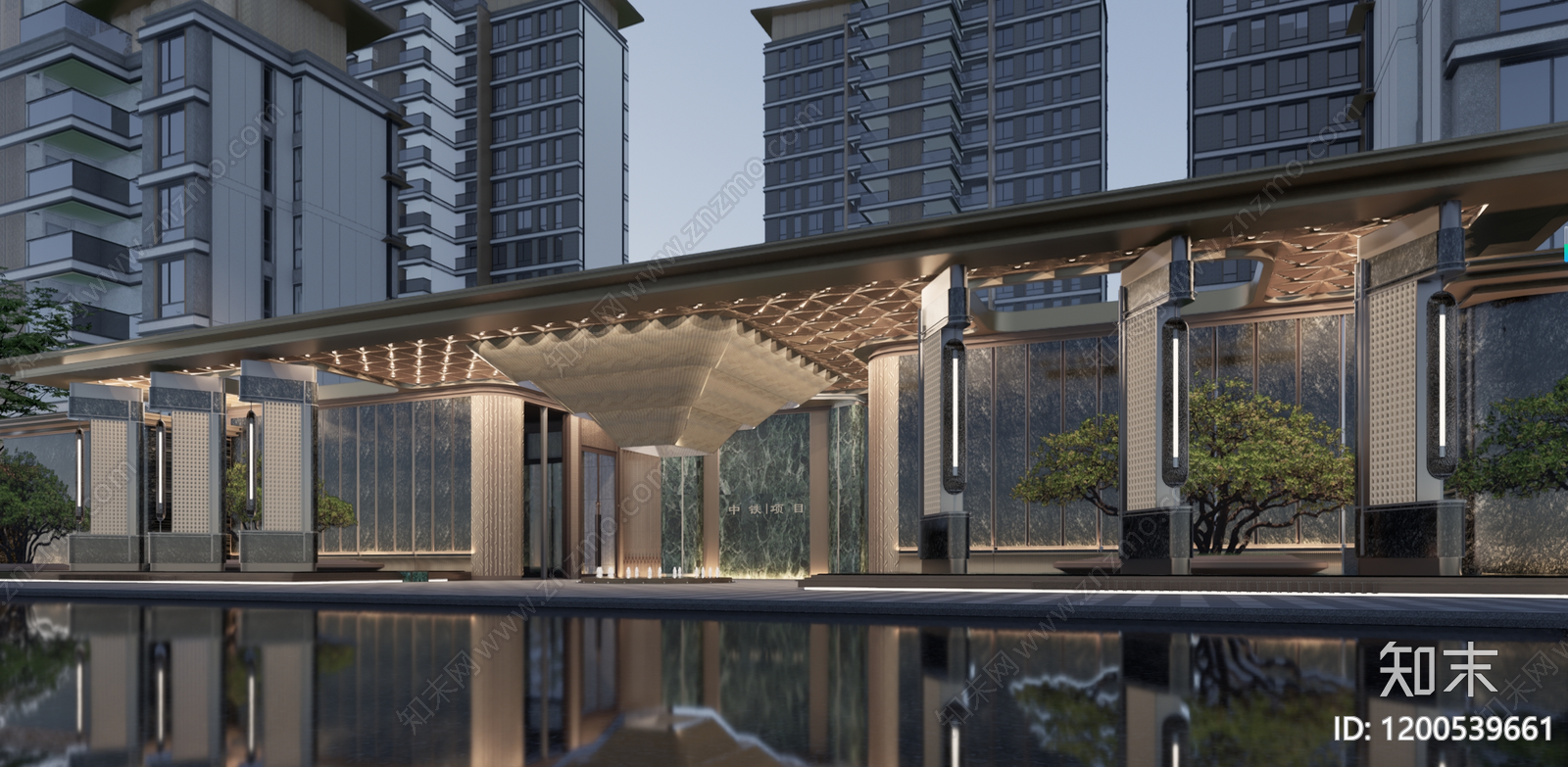 现代商业综合体景观SU模型下载【ID:1200539661】_知末su模型网