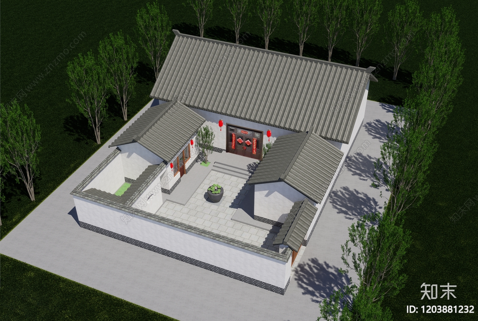 中式四合院施工图下载【ID:1203881232】_知末案例馆