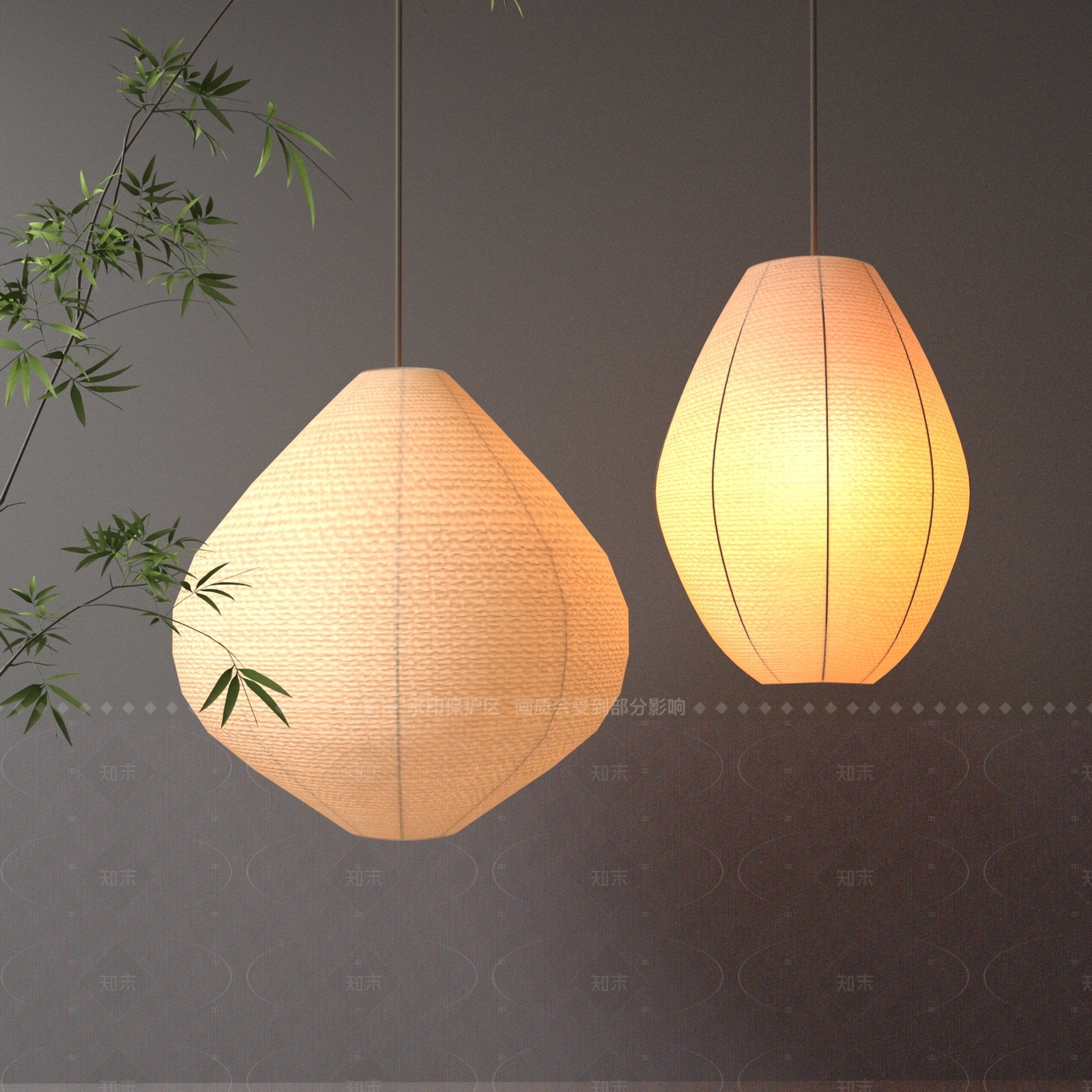 现代新中式灯笼3D模型下载【ID:1205621061】_知末3d模型网