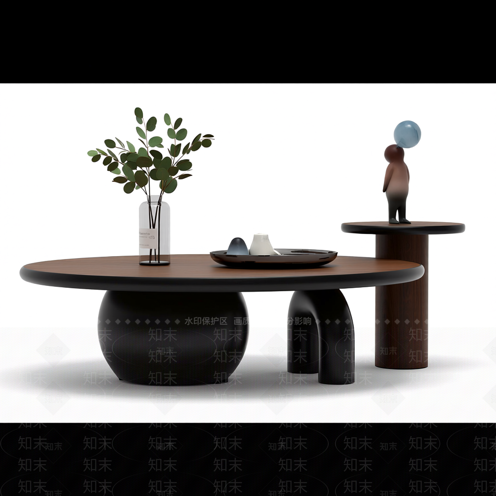 现代简约茶几组合3D模型下载【ID:1206191688】_知末3d模型网