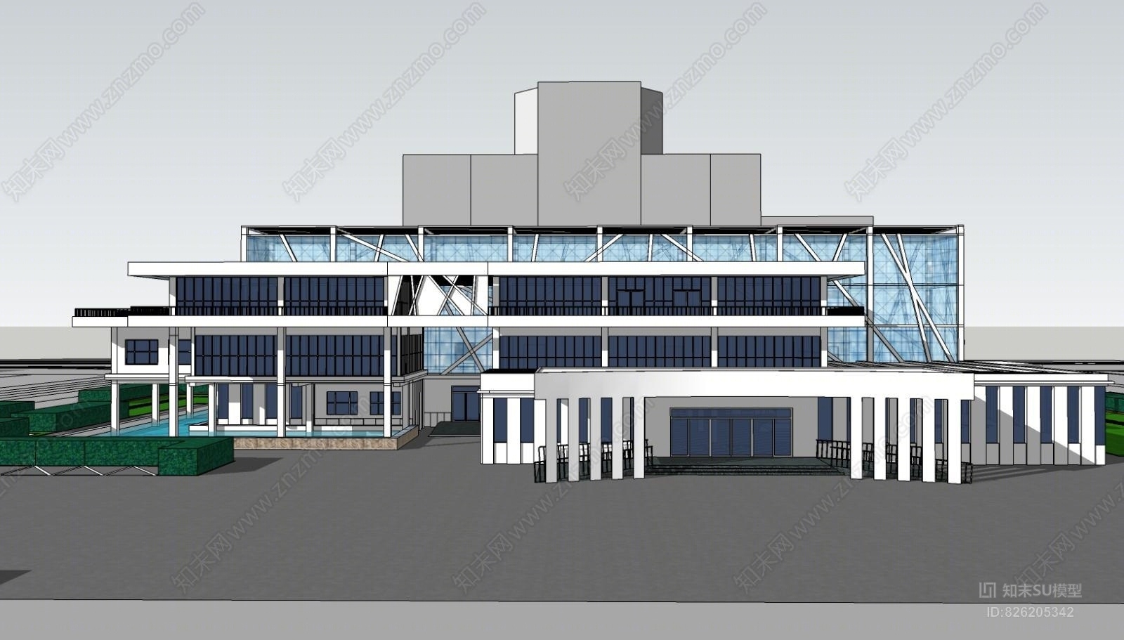 图书馆SU模型下载【ID:826205342】_知末su模型网
