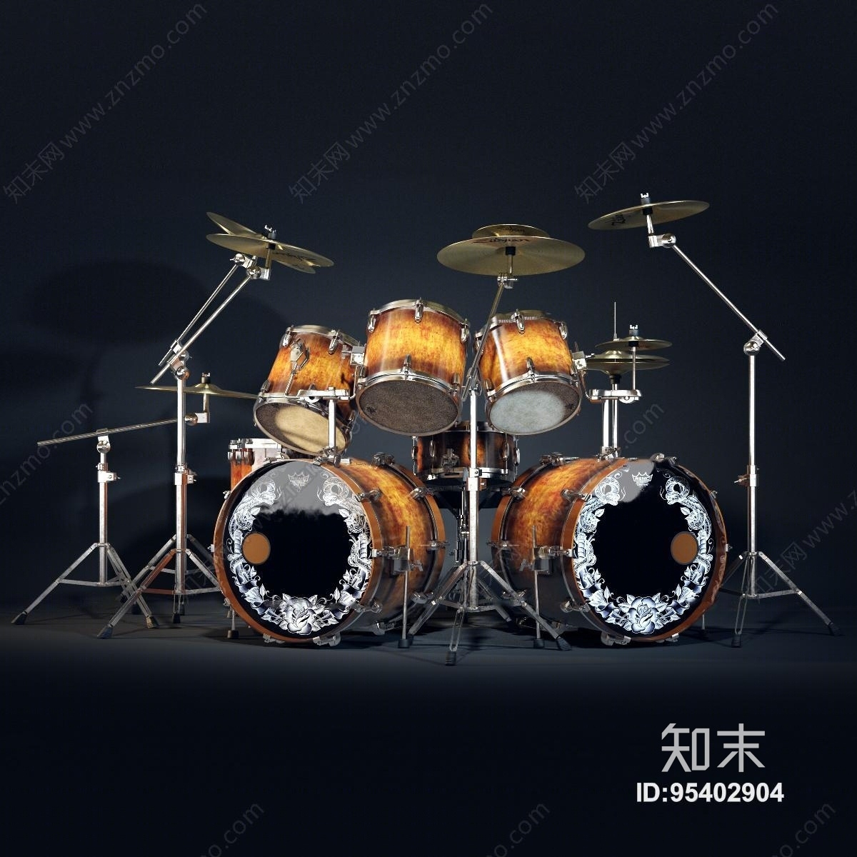 现代架子鼓3d模型3d模型下载【id95402904】知末3d模型网