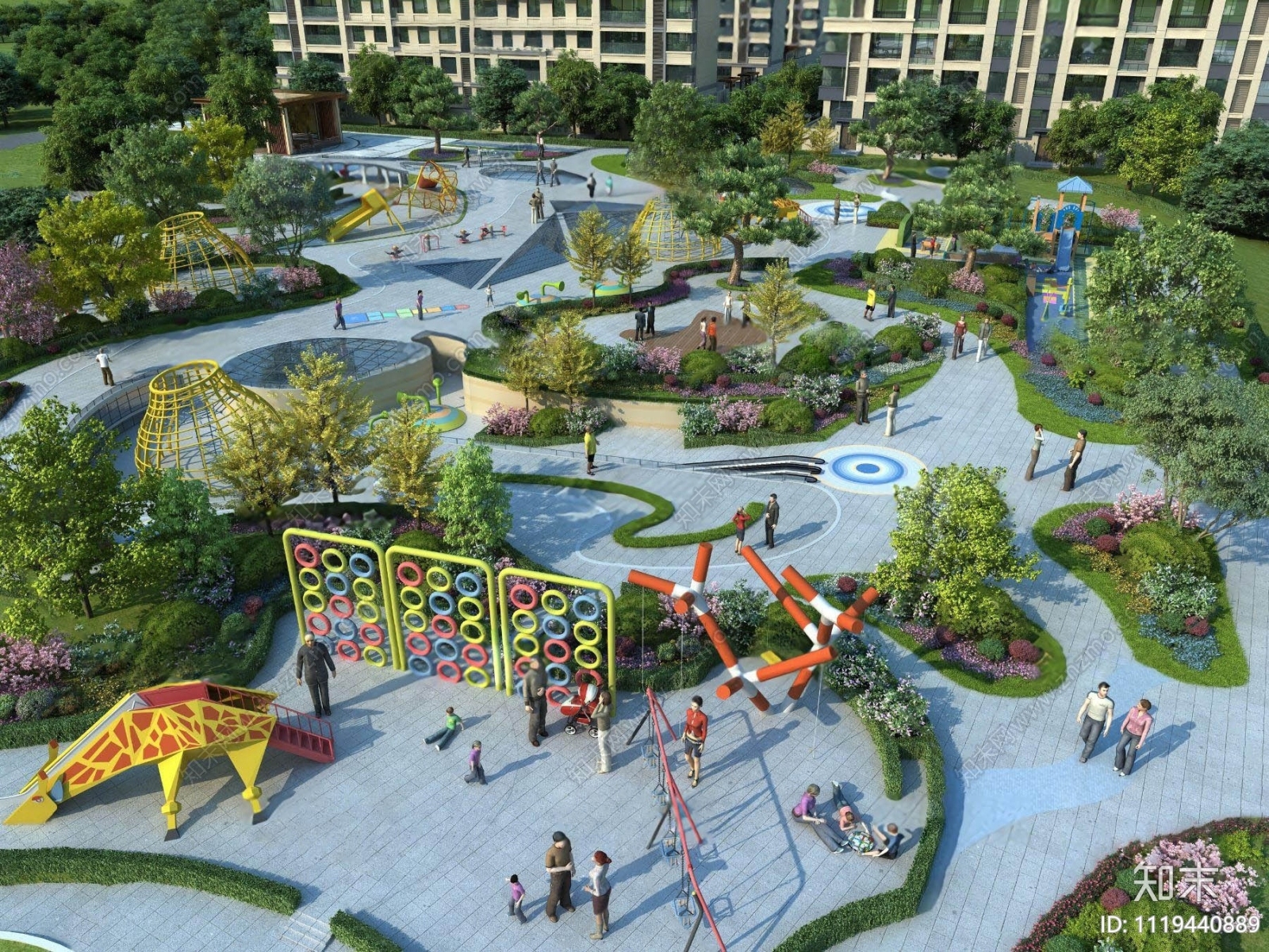 现代游乐园景观3D模型下载【ID:1119440889】_知末3d模型网