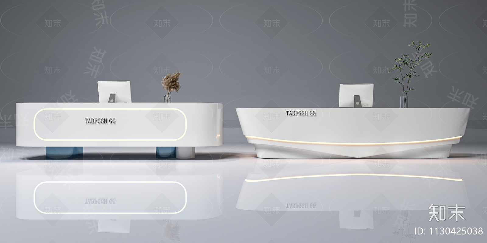 现代公司接待台3D模型下载【ID:1130425038】_知末3d模型网