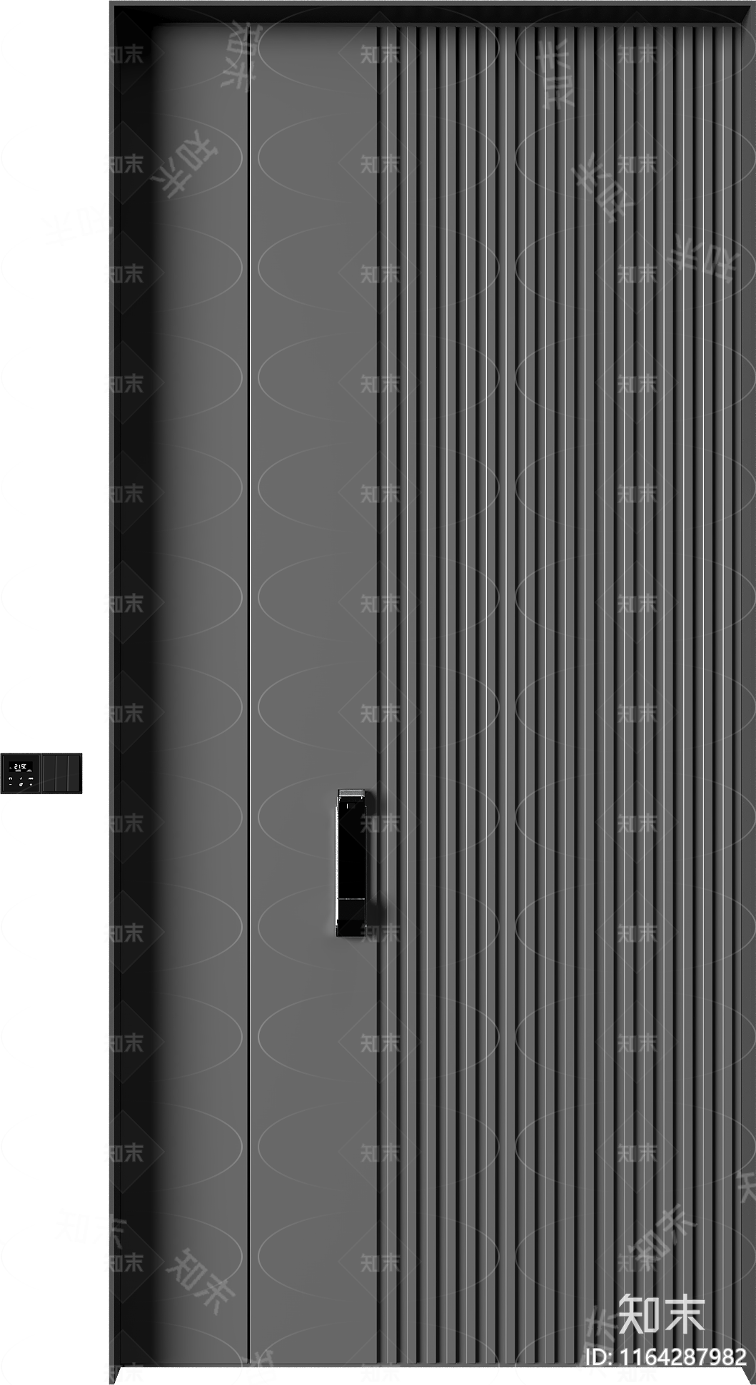 现代简约单开门3d模型下载【id1164287982】知末3d模型网